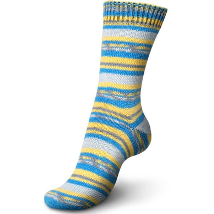 Design Line /Дизайн Лайн/ пряжа Regia, 4 нитки, MEZ, 9801270 (03855, *, Design Line by Dee Hardwicke, primrose color (примула), голубой/желтый/синий)