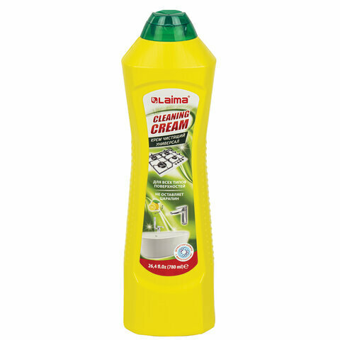 Чистящее средство универсальное крем 780 мл, LAIMA PROFESSIONAL "Лимон", 608662