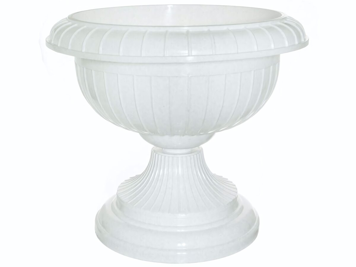 Вазон на ножке большой D395мм, белый, пластиковый, для растений