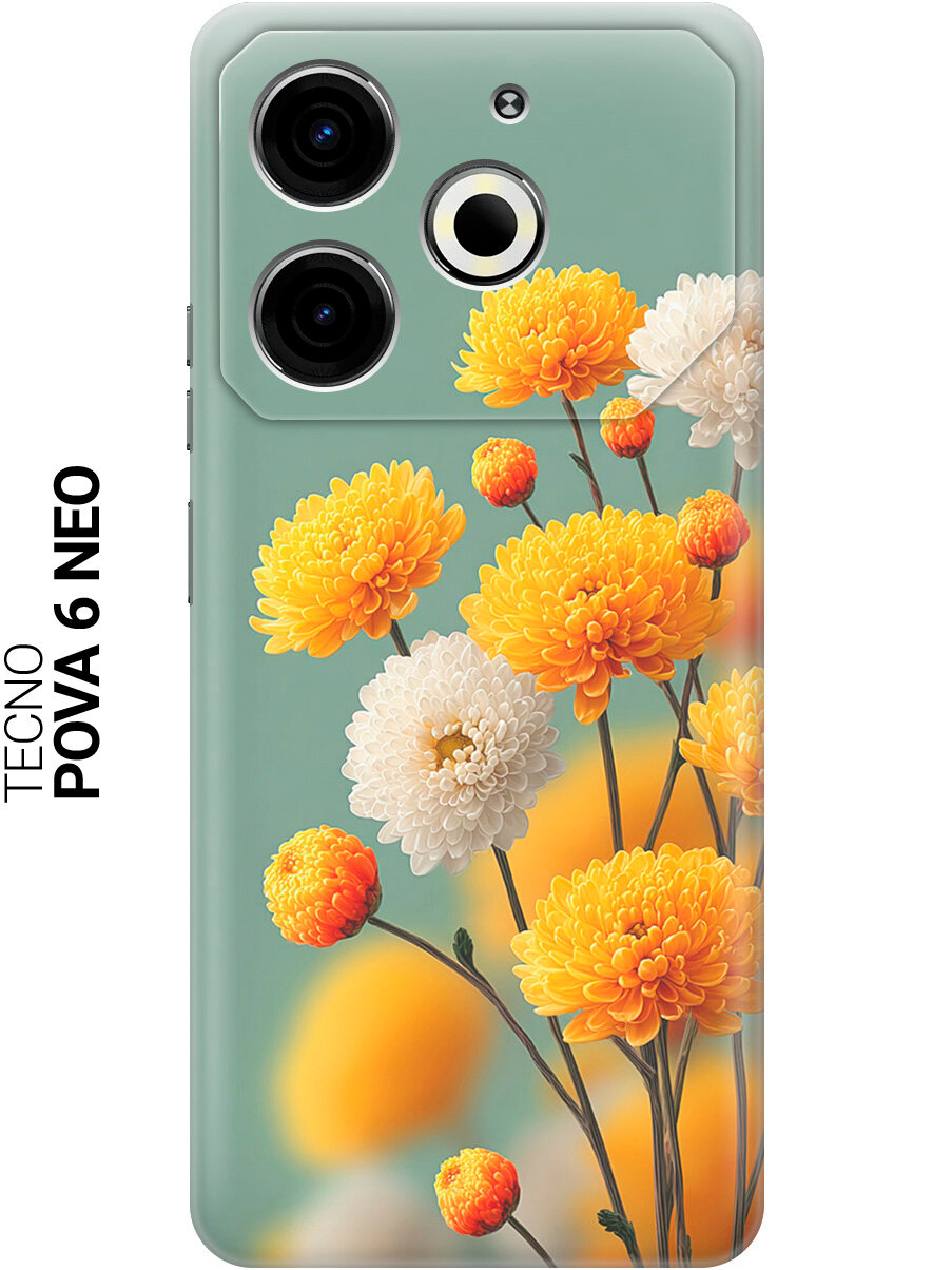 Силиконовый чехол на Tecno Pova 6 Neo с принтом "Цветочная симфония"