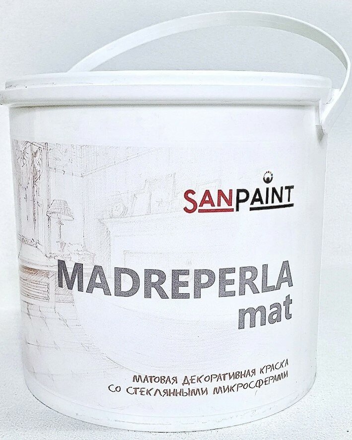 Sanpaint Madreperla Mat краска для внутренних работ матовая полупрозрачная перламутровая (3кг)