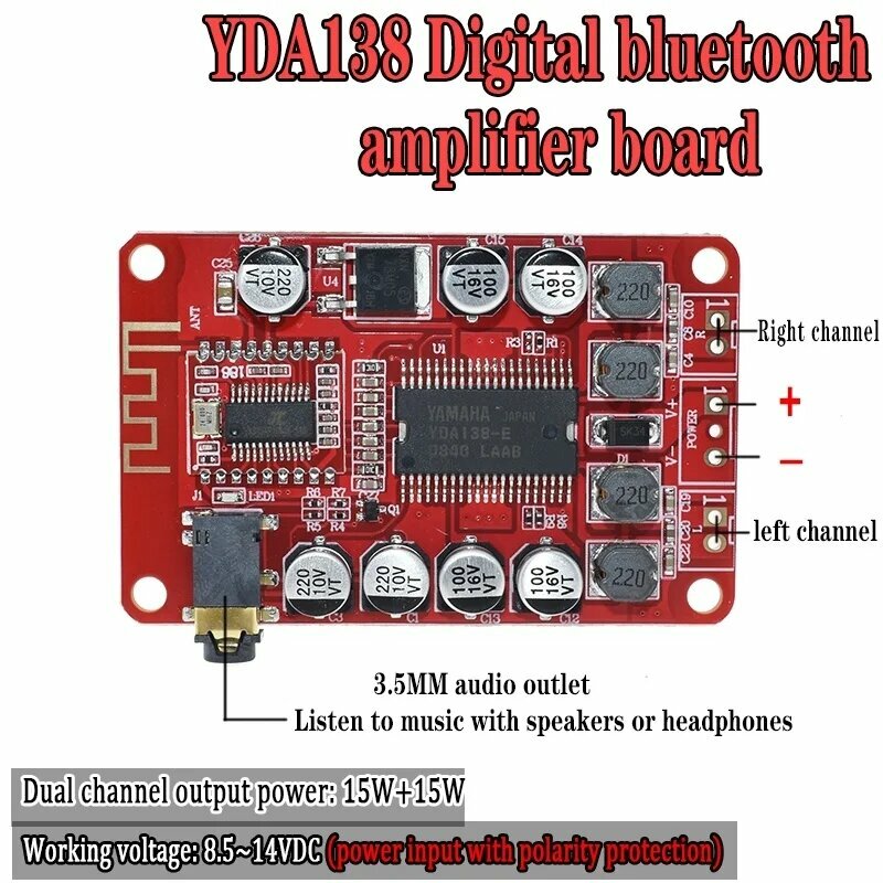 Bluetooth модуль усилителя YDA138 2x15 Вт