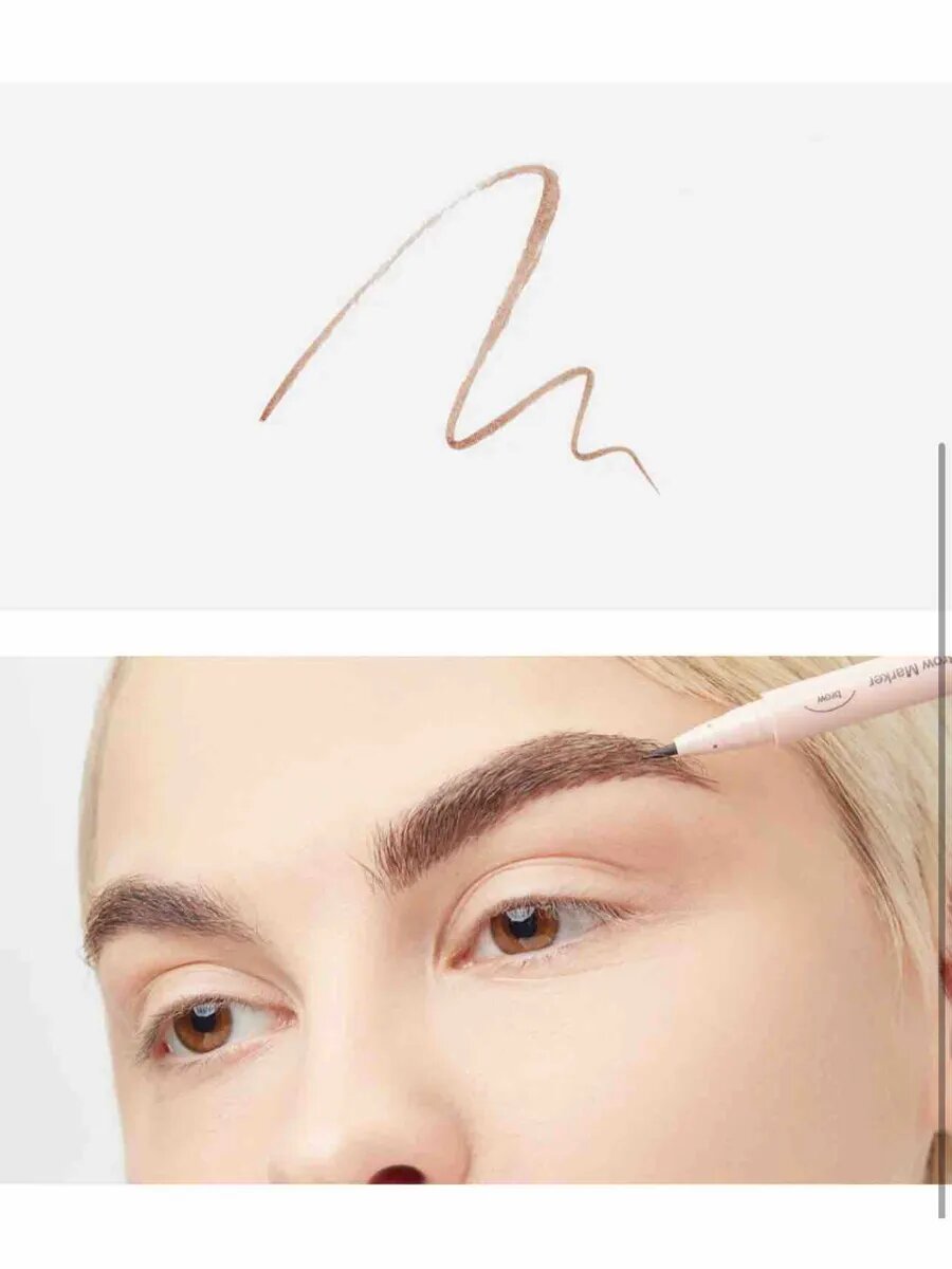 Маркер для бровей Divage Microblading Light 01, стойкий, с эффектом Microblading, тончайшая кисть — фото 1