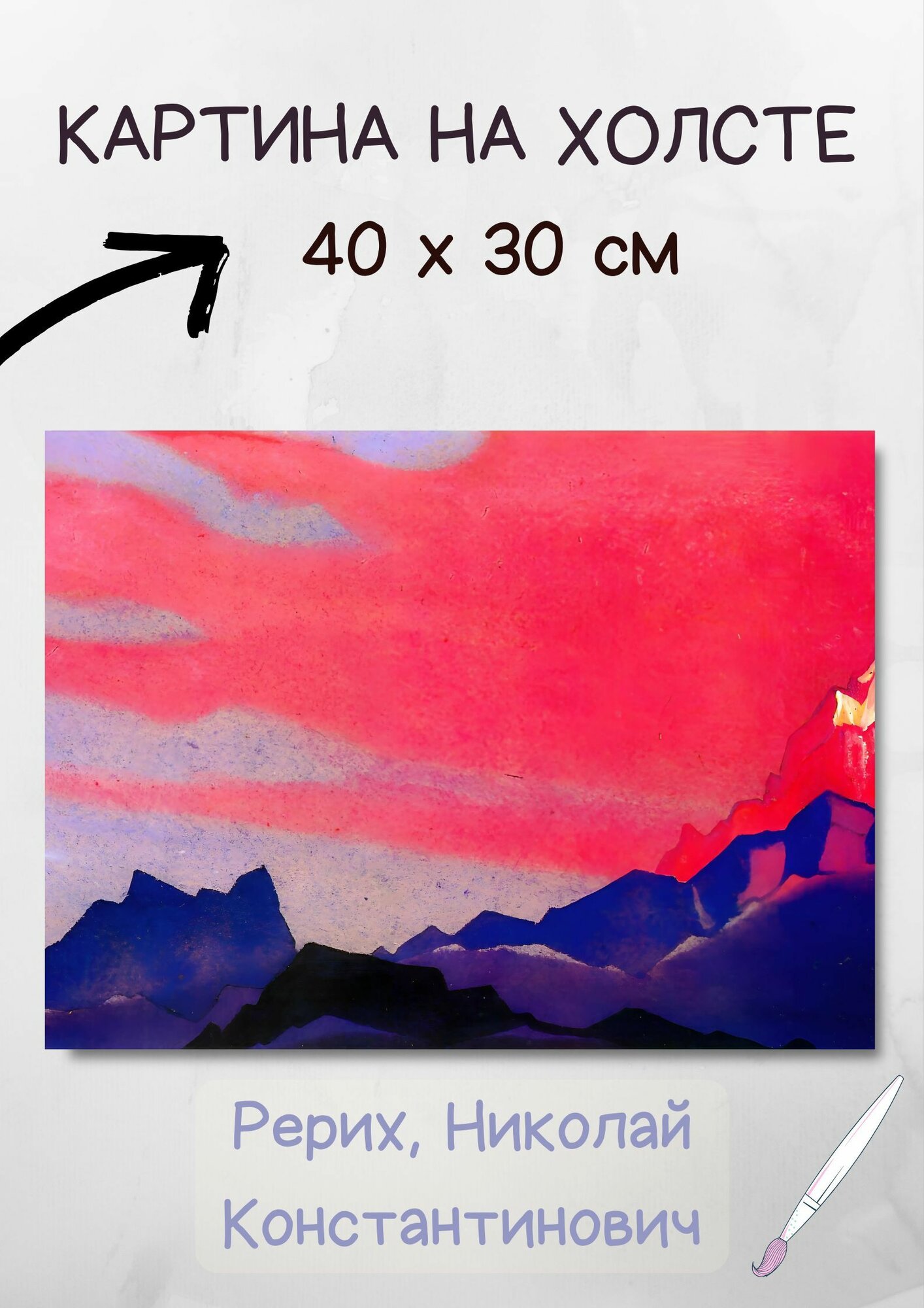 Рерих Николай Константинович "Гималаи (Этюд) (19)". Картина на холсте 30х40 см репродукция