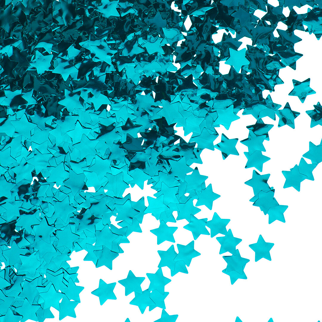 Конфетти Волна веселья Фольга Звезда, цвет голубой металлик 1,5 см 50 г
