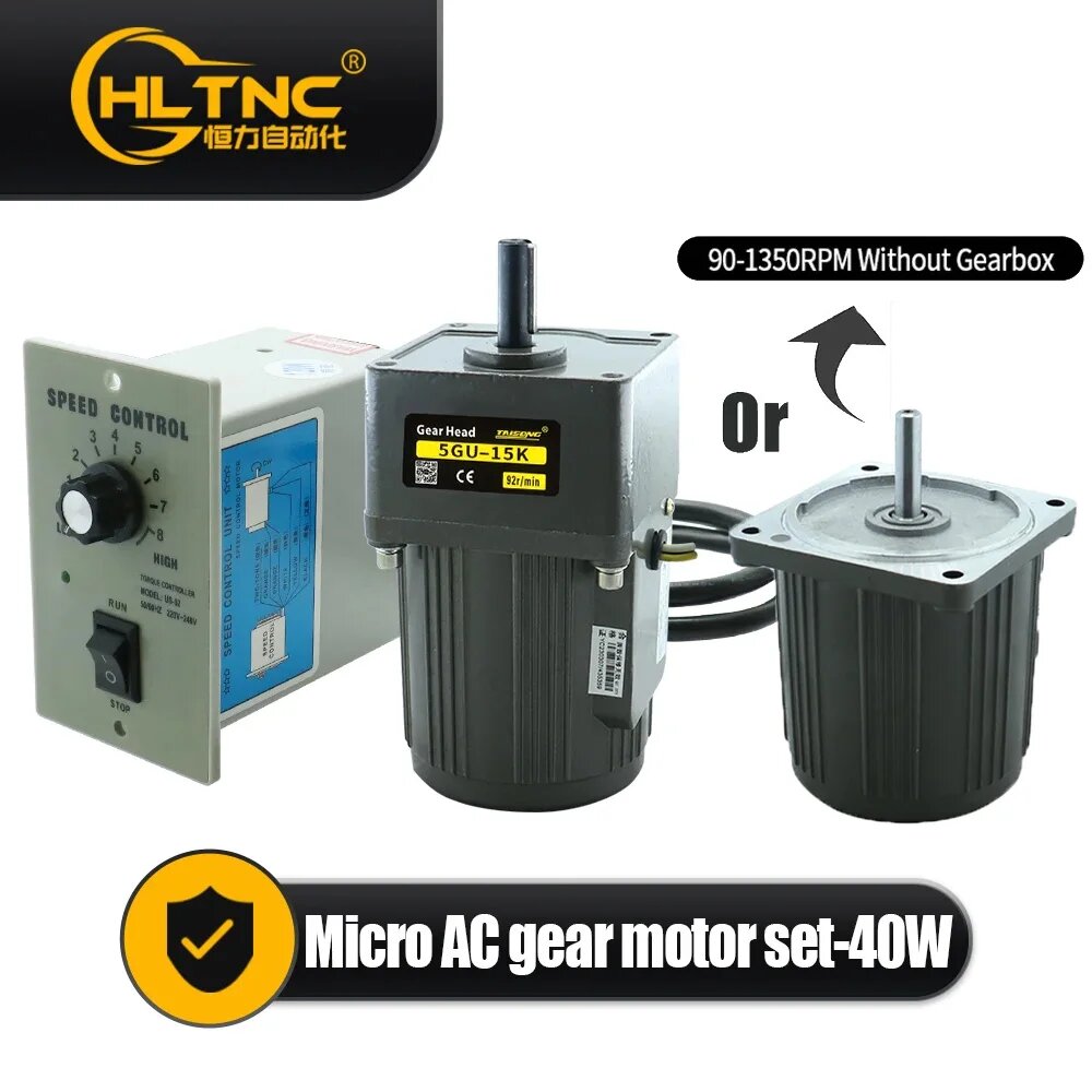 40 Вт микро двигатель переменного тока 110 В 220 В однофазный асинхронный двигатель мотор-редуктор 12 мм вал двигателя + регулятор скорости 5 об/мин-1350 об/мин 50/60 Гц 0-186 RPM, 220v