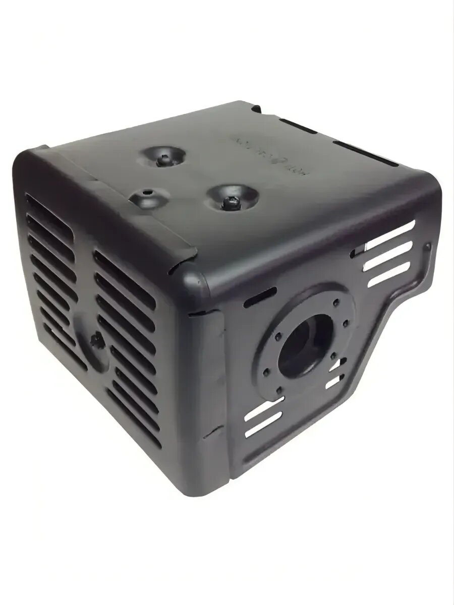 Глушитель на двигатель 190F/192F (с патрубком), черный, сталь, для мотоблока