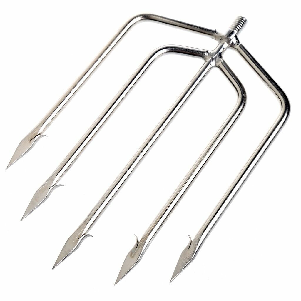 Инструменты для рыбалки, Рыболовный гарпун с зазубринами - маленький плоский пятизубый
