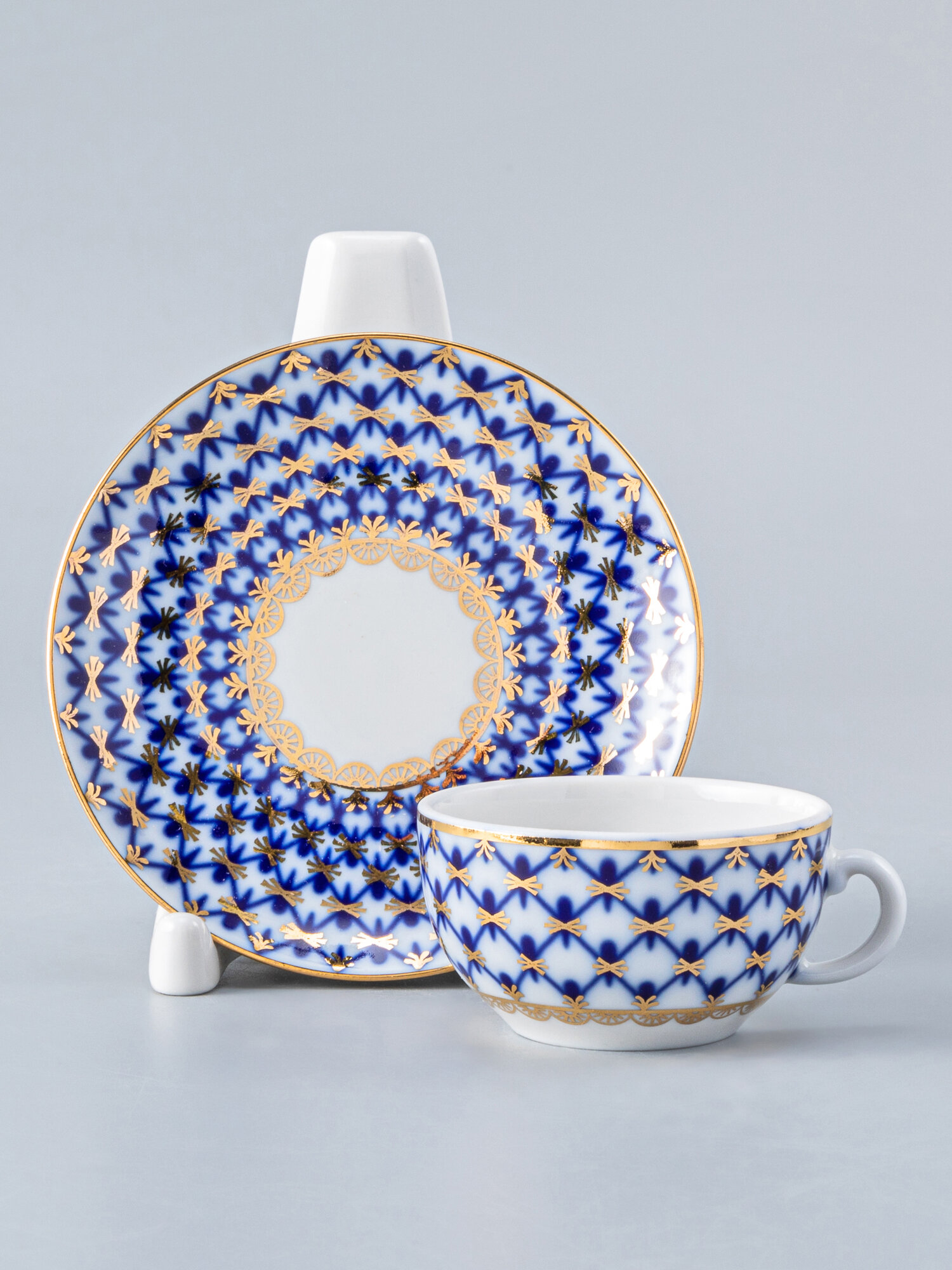 Кофейная пара "Кобальтовая сетка", форма 40 мл, Императорский фарфоровый завод