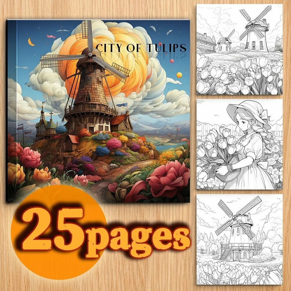 Книжка-раскраска в Деревянный дом, Альбом для рисования Деревянный дом, высокое качество Книга каракулей20 см*20 см, подходит для раскрашивания как взрослыми, так и детьми