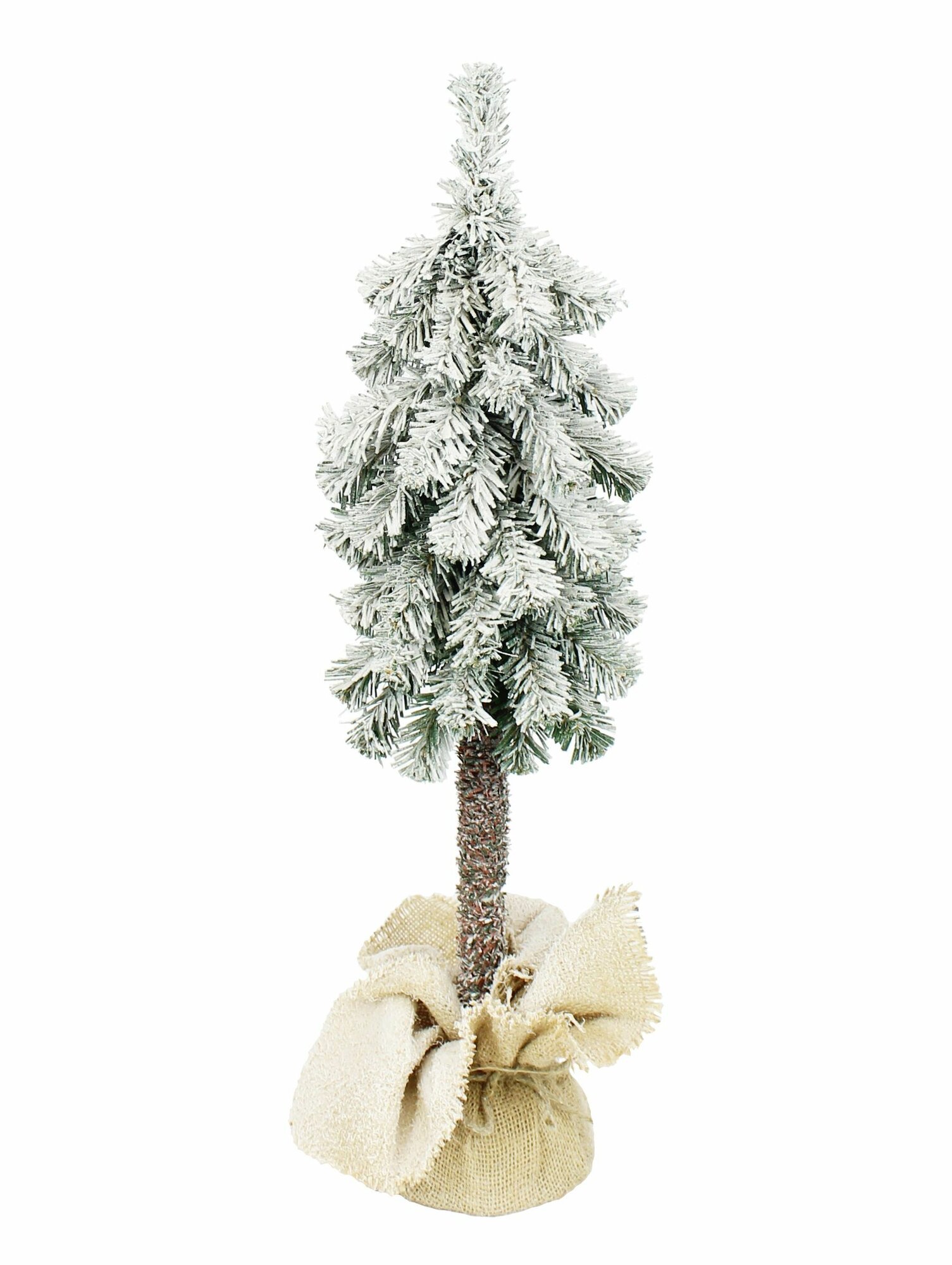 Ель Гномик зеленая заснеженная на высокой ножке в мешке 0,5 м