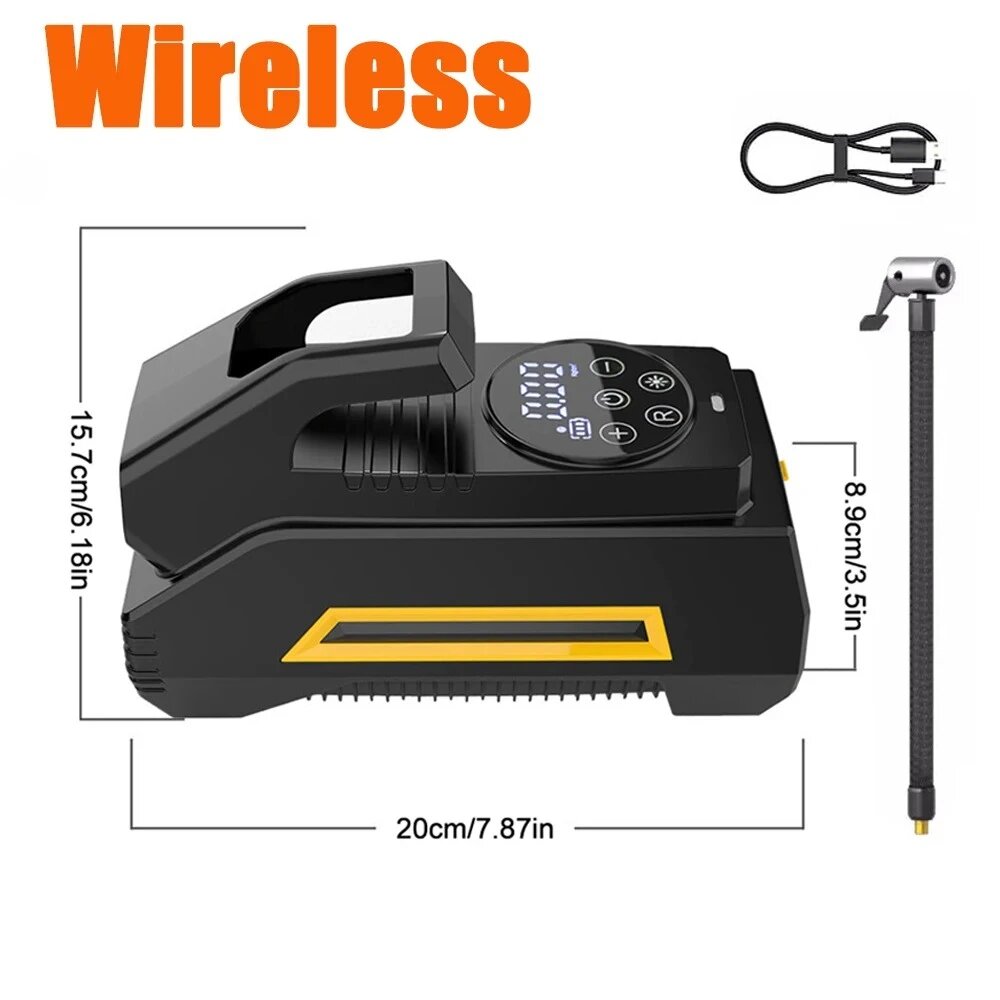 EAFC Автомобильный воздушный компрессор 12 В Переносной электрический автомобильный воздушный насос Накачиватель шин Pumb Автоматический насос для шин 150PSI Автомобиль Мотоцикл Велосипед, 22-Cylinder Wireles