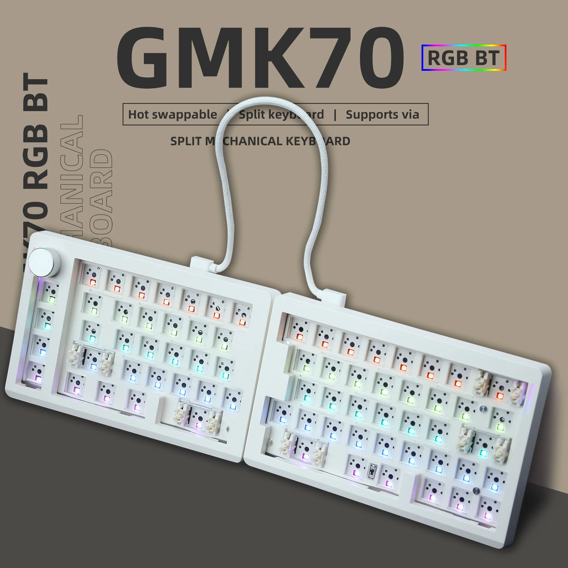 Механическая игровая клавиатура ZUOYA GMK70 VIA/Qmk Bluetooth 68 клавиш