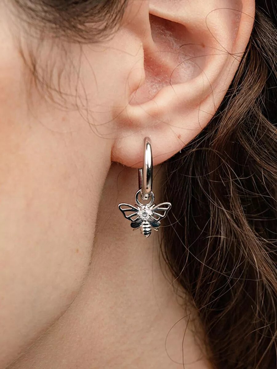 Шарм Pepela Jewelry, серебро, 925 проба, родирование, фианит