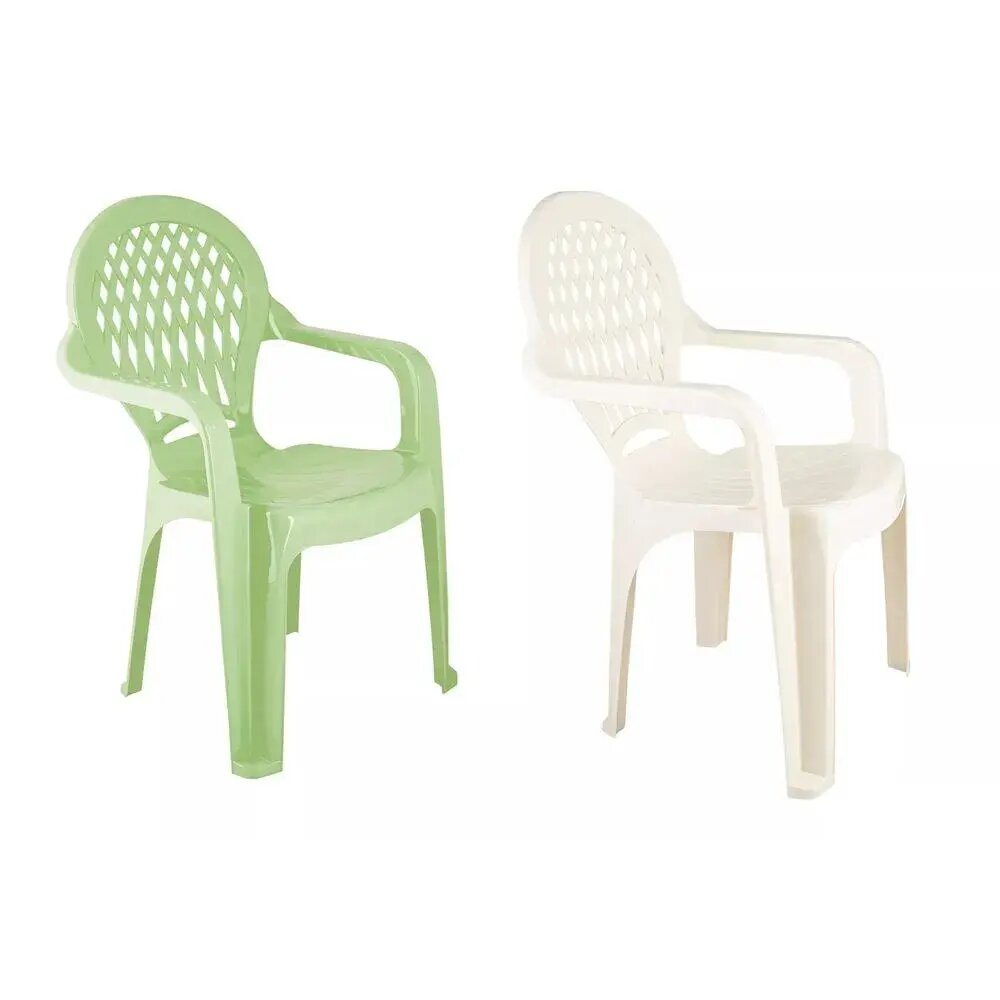 Детский пластмассовый стульчик Giraffix, 1шт, микс цветов, устойчивый, легкий, с прорезной спинкой