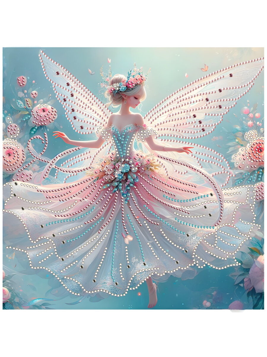 Мозаика алмазная 30х30см Нежная фея рыжий КОТ НД-5354