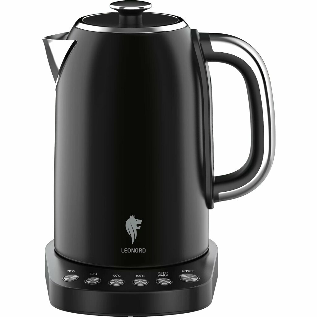 Электрический чайник LEONORD 1509, черный, нержавеющая сталь, 1,7л