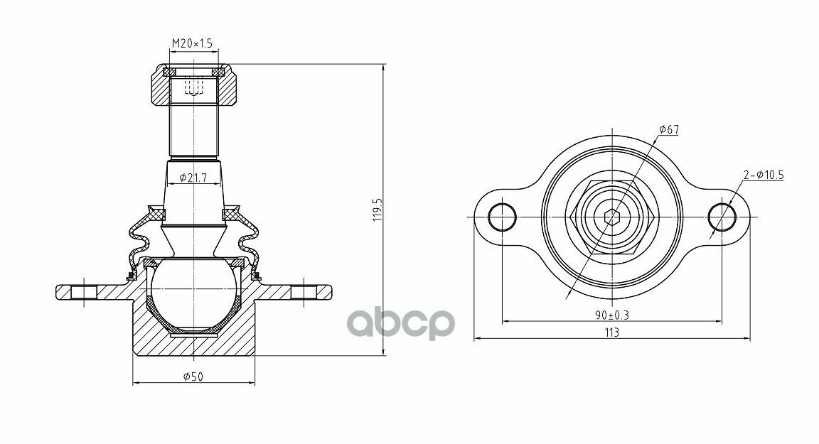 Опора шаровая нижняя L/R S&K арт. SKBJ1199