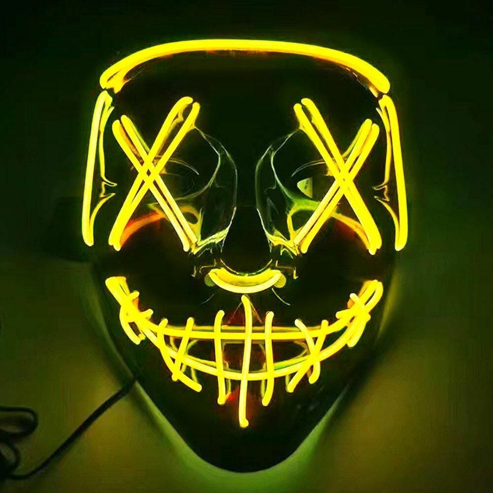 Маска Судная ночь неоновая светодиодная с подсветкой светящаяся/на хэллоуин