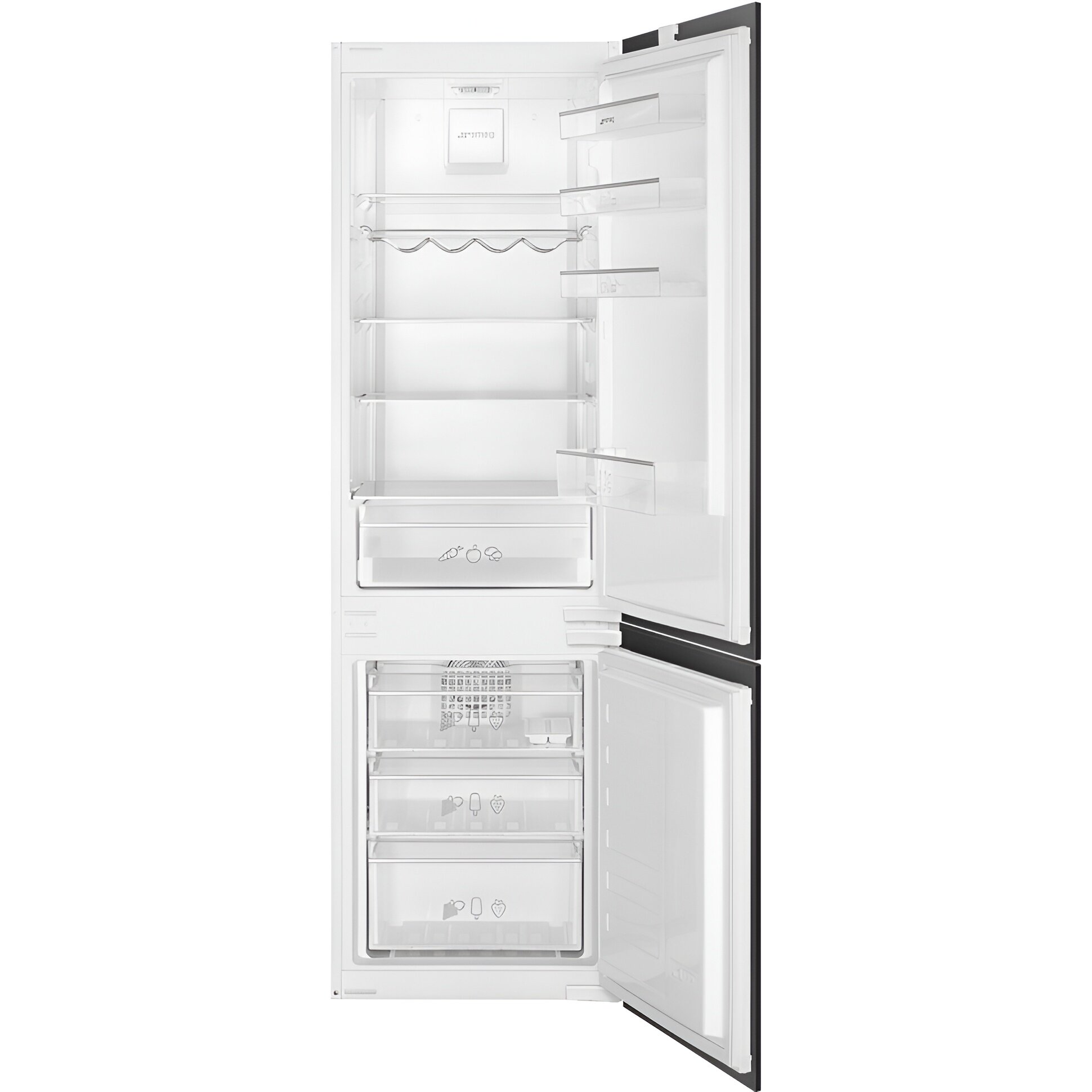 Встраиваемый холодильник Smeg C3170NE двухкамерный, с нижней морозильной камерой