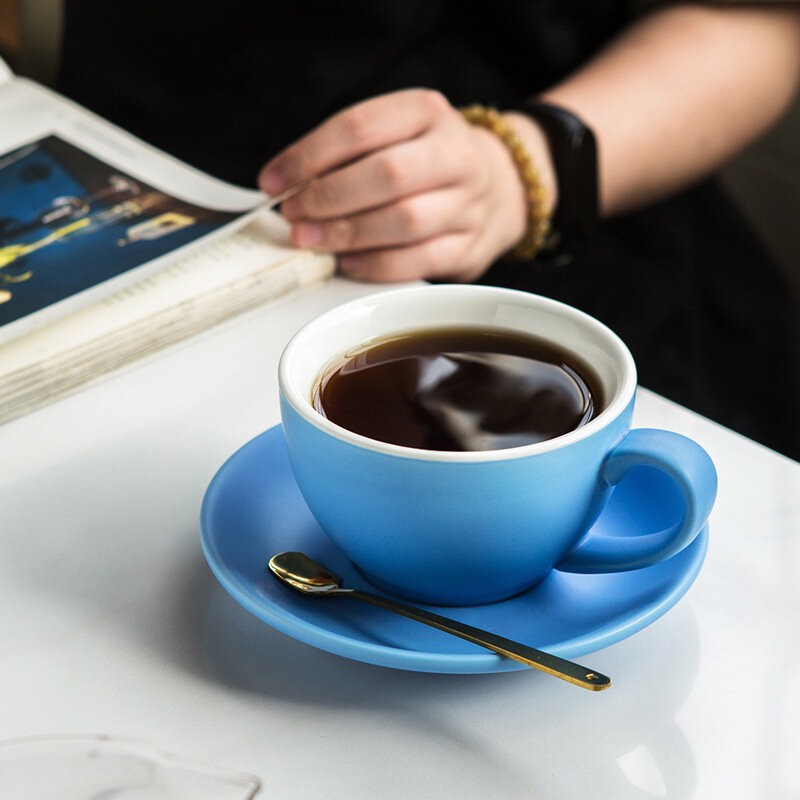 Рекомендовано бариста, матовая кофейная чашка и блюдце третьего поколения, 300 мл, утолщенная, чашка для латте, чашка для латте-арта, керамика