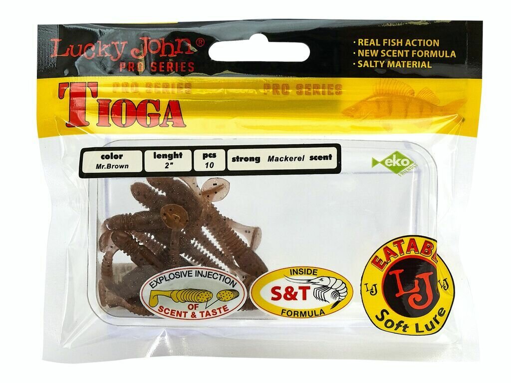 Виброхвосты "съедобные" Lucky John Pro Series TIOGA 2.0in (5 см), цвет PA17, 10 шт. / силиконовые приманки для рыбалки
