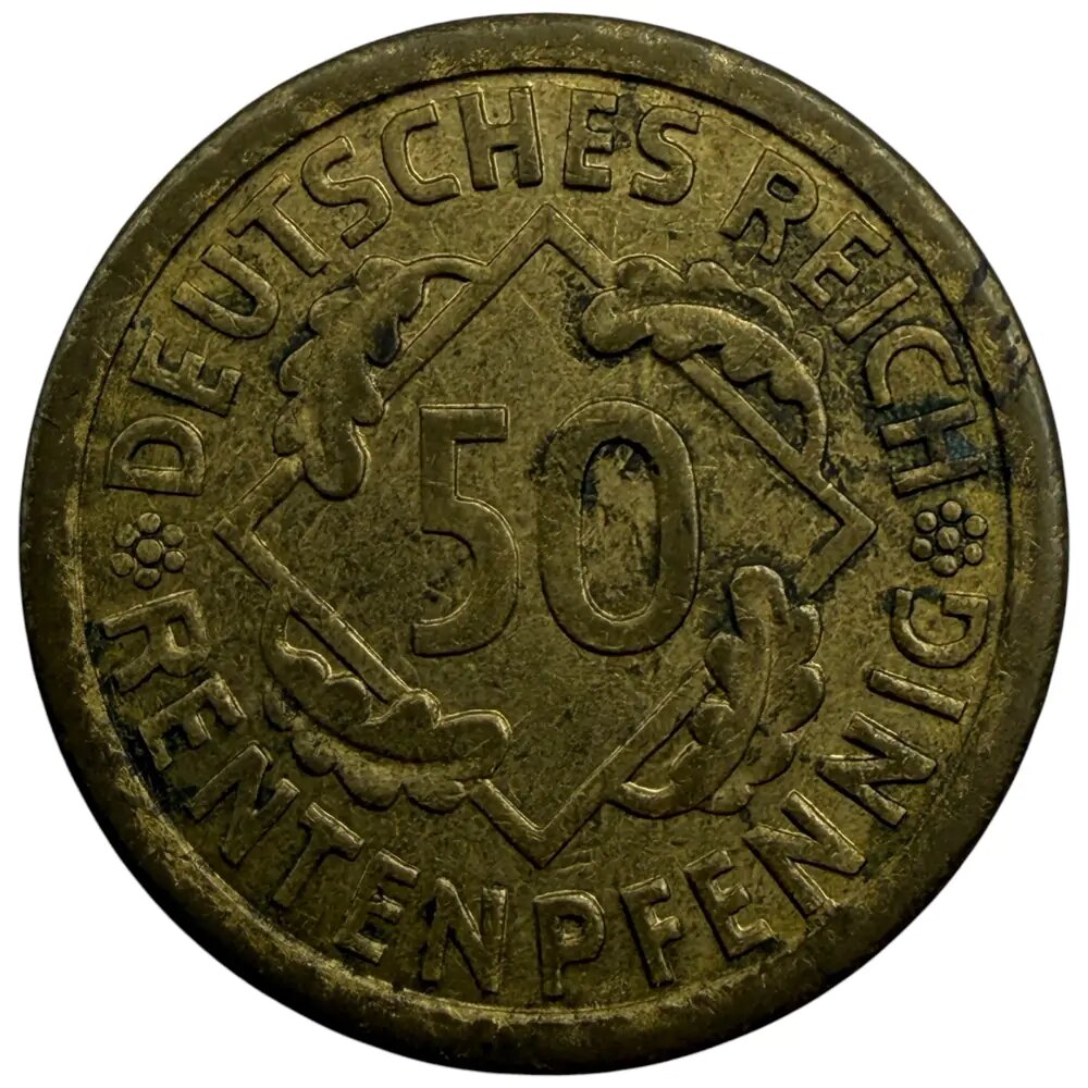 Германия, Веймарская республика 50 рентенпфеннигов 1924 г. (A)
