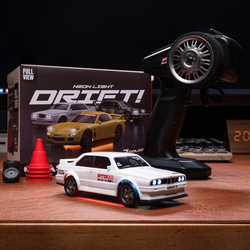 Мини-дрифт-кар 1:43 4WD 2.4G, полный пропорциональный контроль, 3 скорости, подсветка, Type-C зарядка, игрушка для стола