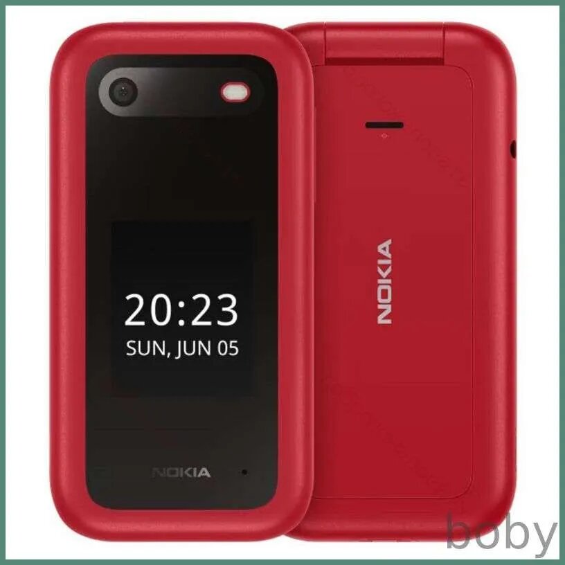 Nokia Мобильный телефон раскладушка, красный, 32 МБ ОЗУ, mini jack 3.5 mm, S30+