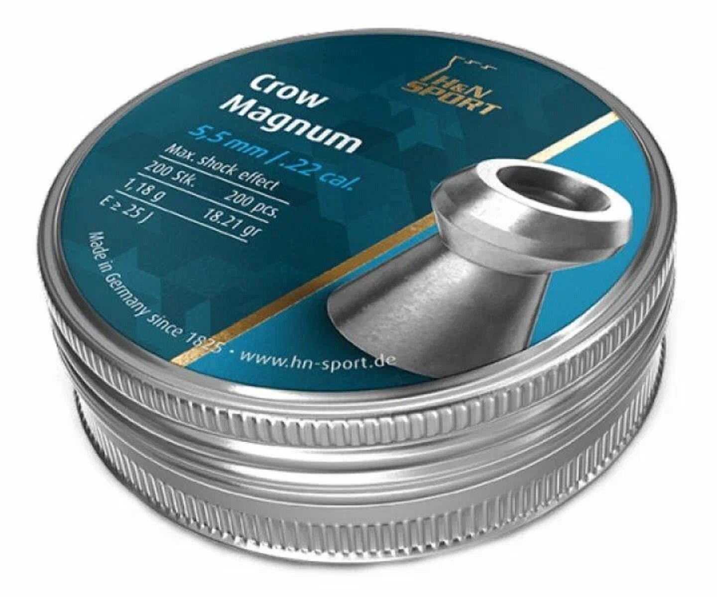 Пули H&N "Crow Magnum", для пневматики, 5.5 мм, гладкие, 200 шт.