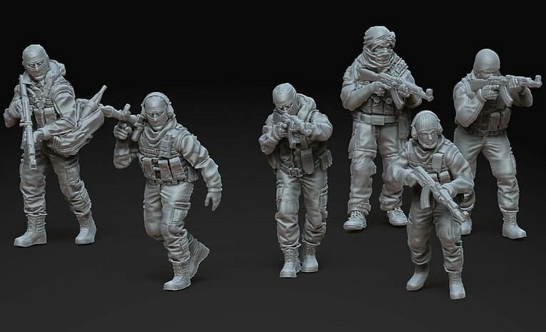 Военные наёмники 2. С подставками. Масштабная модель 1:72.