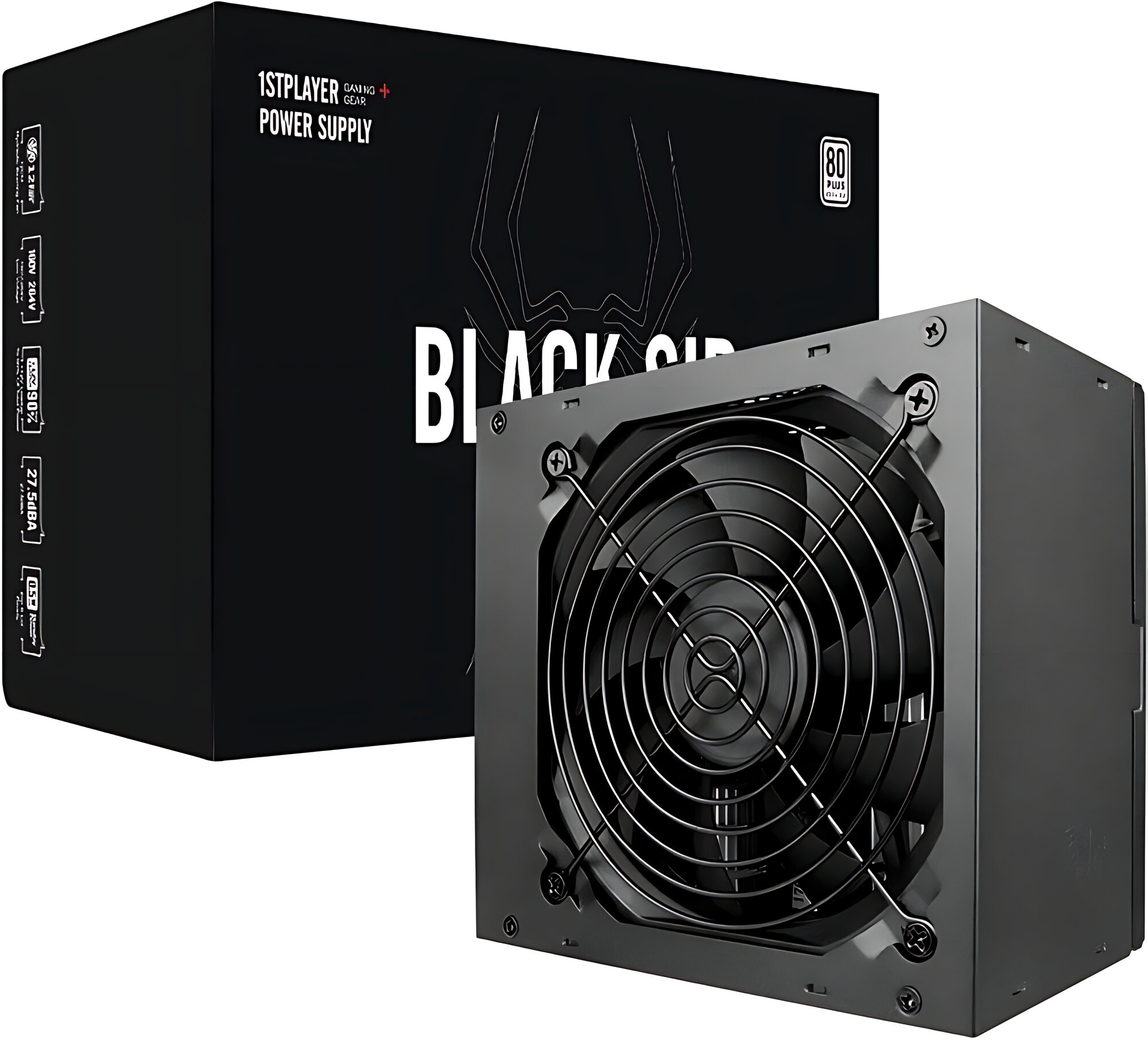 Блок питания 1STPLAYER 600W BLACK.SIR, 120 мм, 80 PLUS Standard (SR-600W)