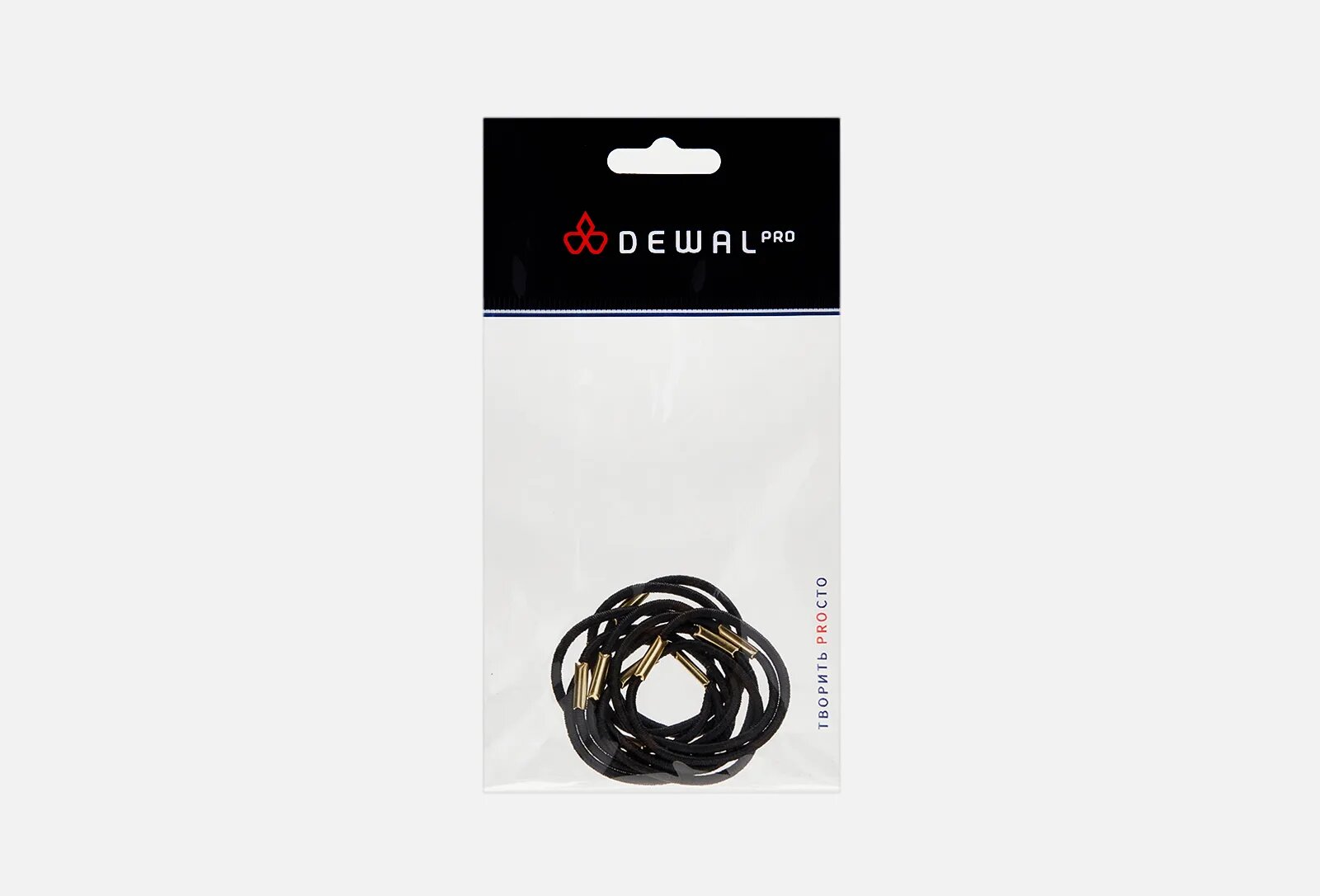 Резинки Dewal для волос черные, тонкие RE027 Mini 10 штук/уп
