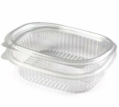 Одноразовый контейнер овальный 350 мл, С крышкой, ЮП-РКС, комплект 360 шт, прозрачный, ПЭТ, ЮУПМ6003