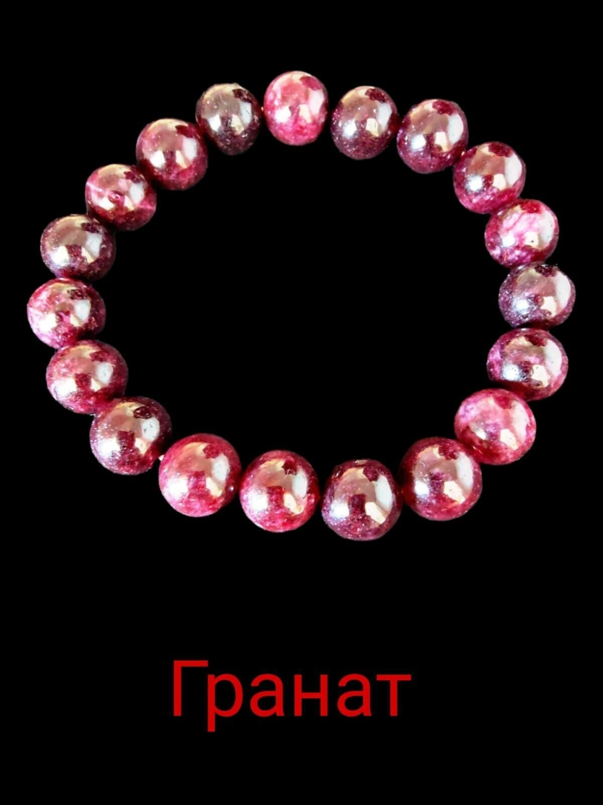 Браслет-нить, гранат синтетический