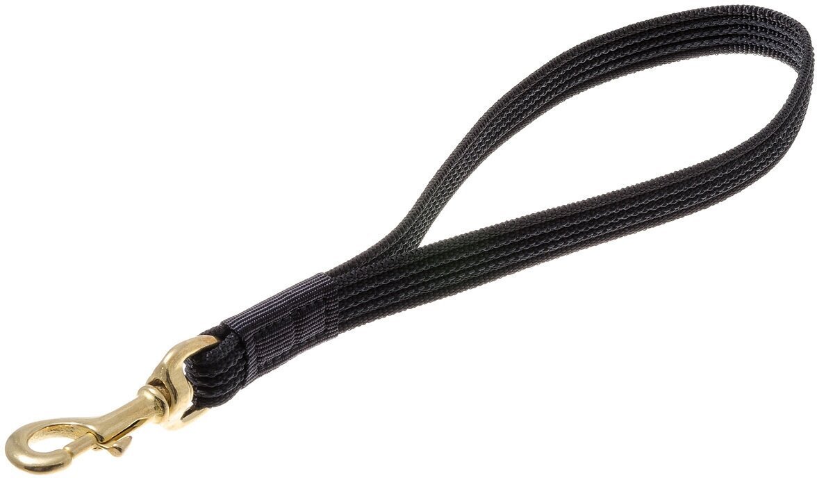 Поводок-водилка для собак проффесиональный с латексом ZooOne, с бронзовым карабином, ширина 20 мм, длина 35 см