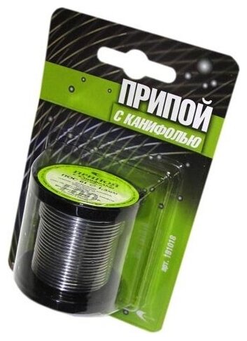 Припой векта ПОС-61 с канифолью 1,5 мм катушка 100 г в блистере (191018)