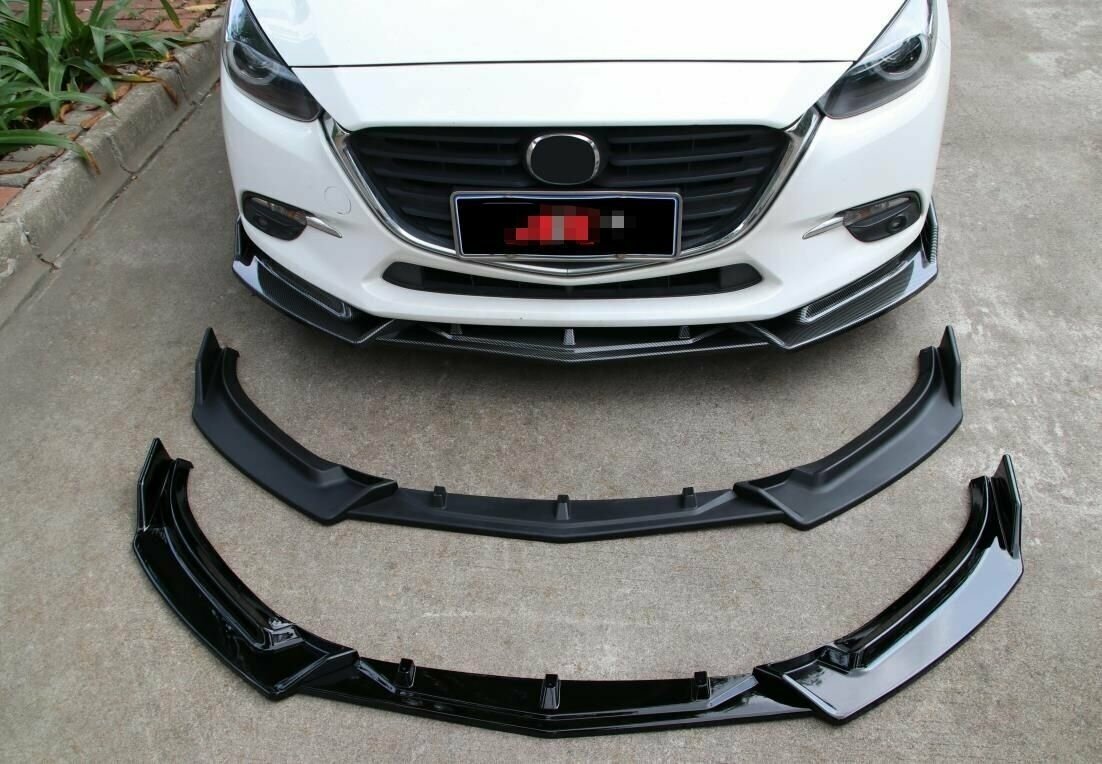 Губа переднего бампера Mazda 3 AXELA 2014-2019 black mat
