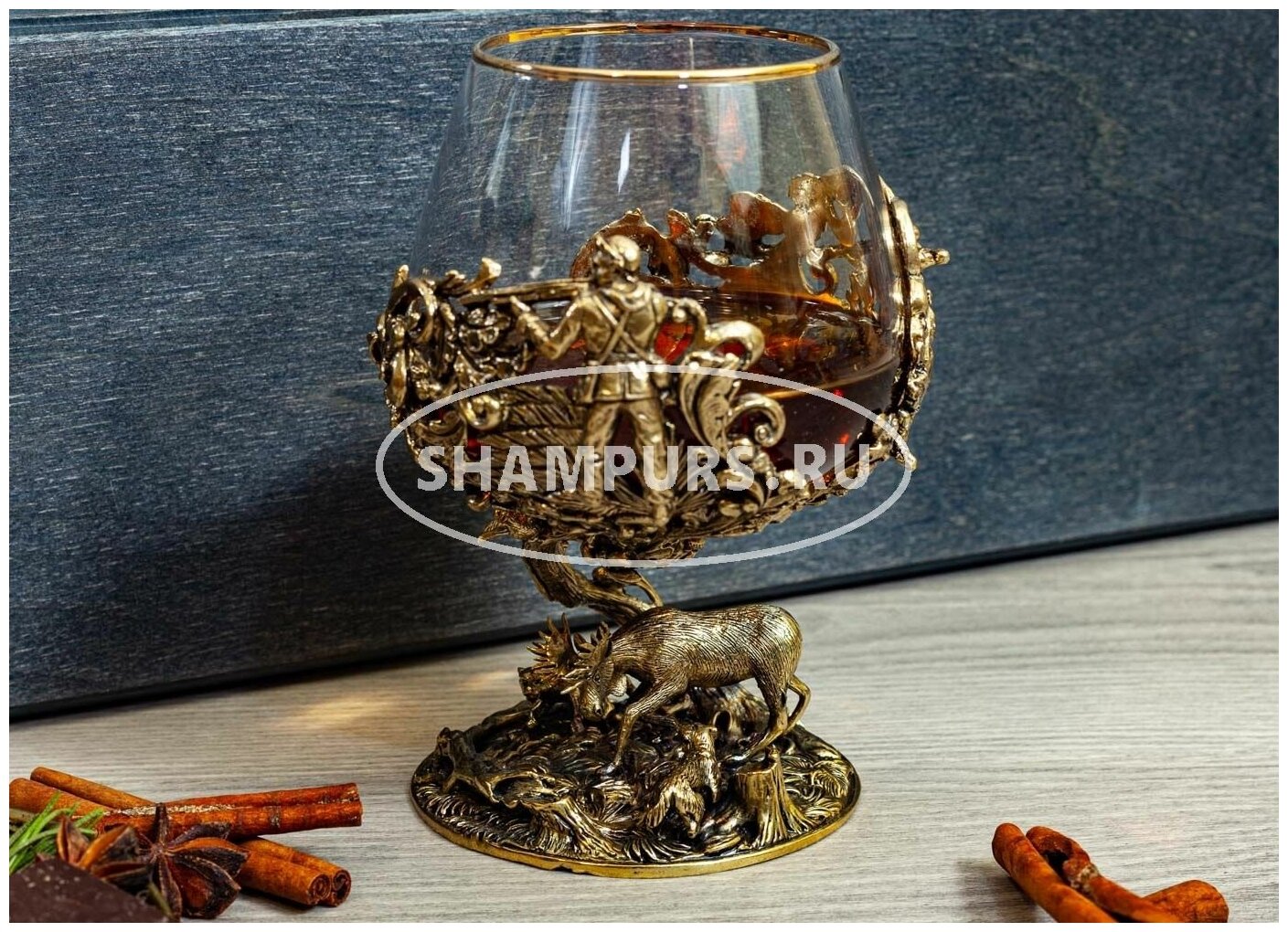 Бокал для коньяка Охота на Лося элит