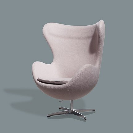 Кресло дизайнерское Egg Chair, тканевая обивка (розовый)