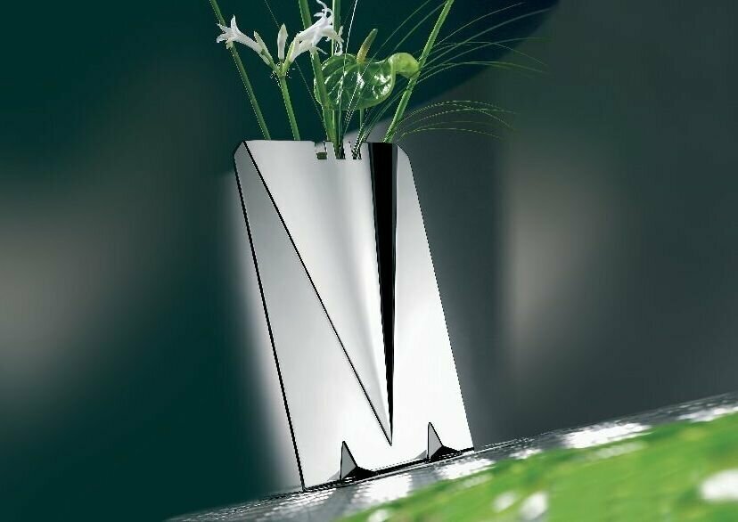 Ваза для цветов и сухоцветов интерьерная, декоративная Tableart Vienna из нержавеющей стали от Zepter — фото 1