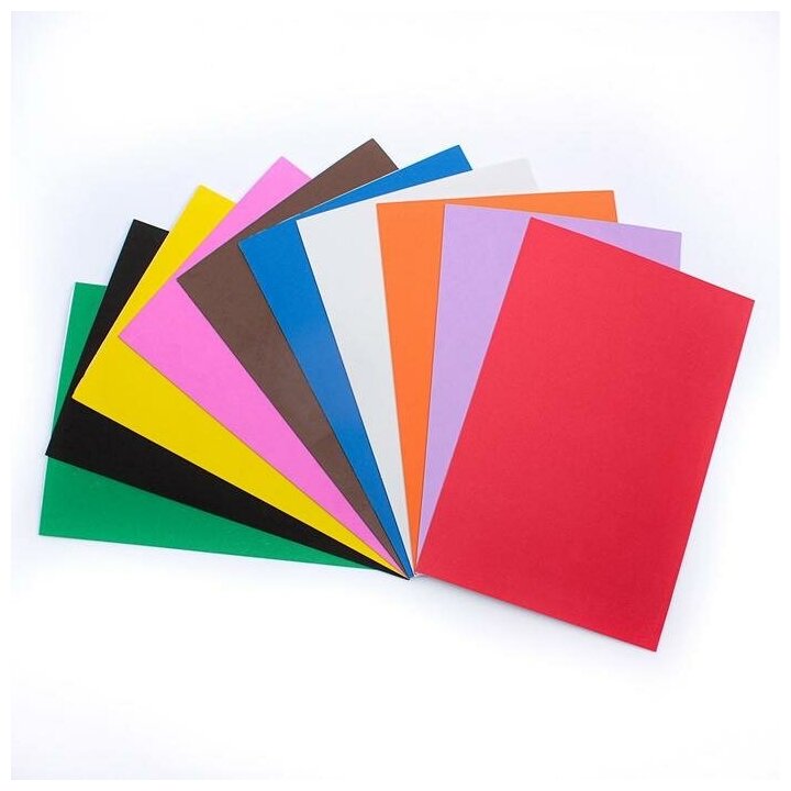 Набор "Пенка самоклеящаяся" А4, 10 листов, 10 цветов, толщина 2 мм, 712090