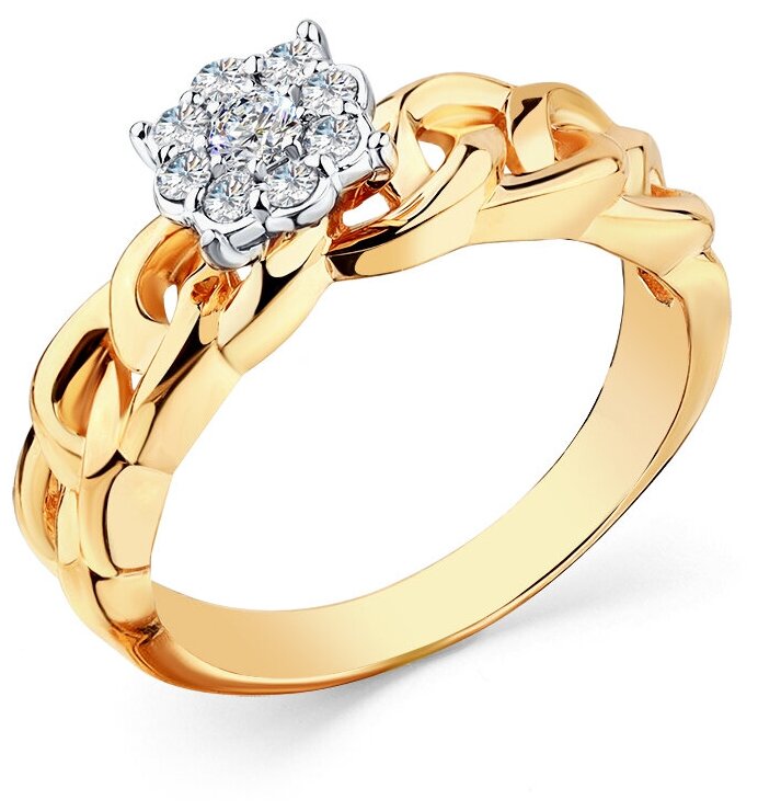 Кольцо, красное золото, 585 проба, бриллиант