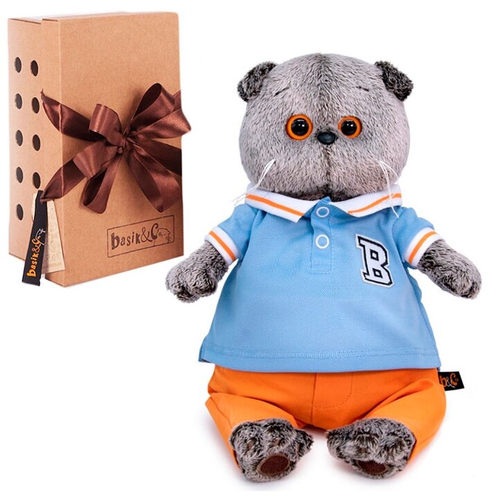 Кот Басик в голубом поло