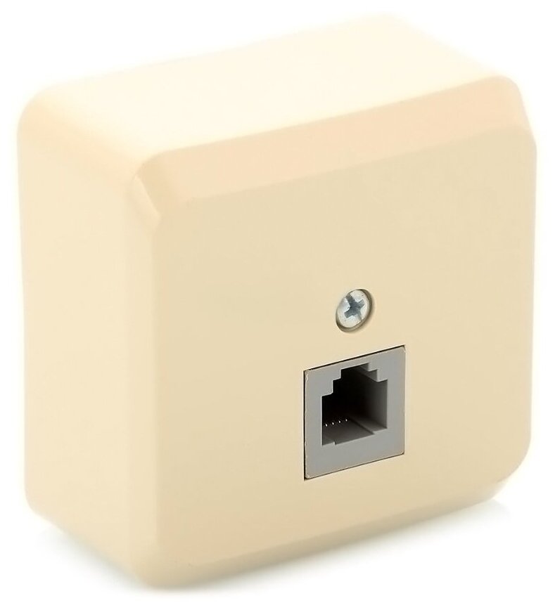 Розетка телефонная Schneider Electric ЭТЮД TELA-001K , наружная, IP44, кремовая
