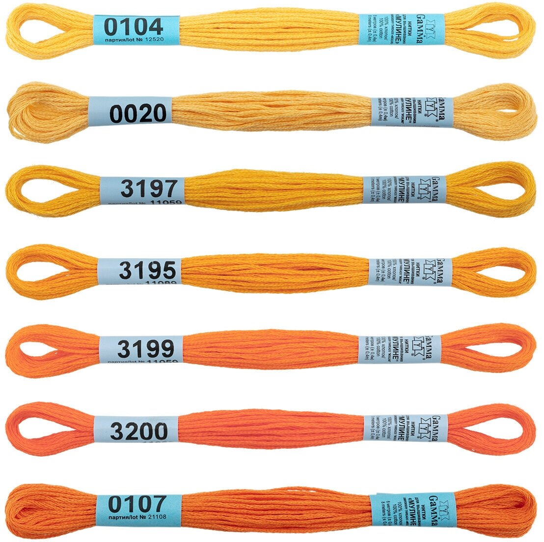 Нитки для вышивания Gamma спектр набор мулине 100% хлопок 7 x 8 м в наборе цвет classic