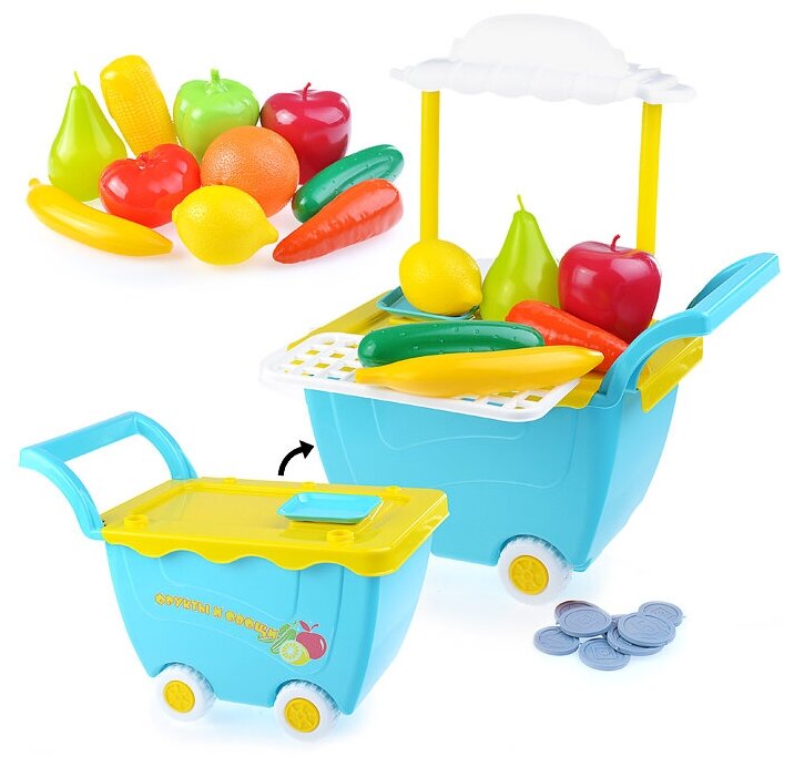 Игровой набор Тележка-магазин с набором продуктов