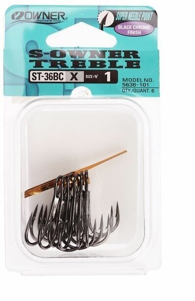 Тройной крючок OWNER ST-36BC № 1 (6шт.)