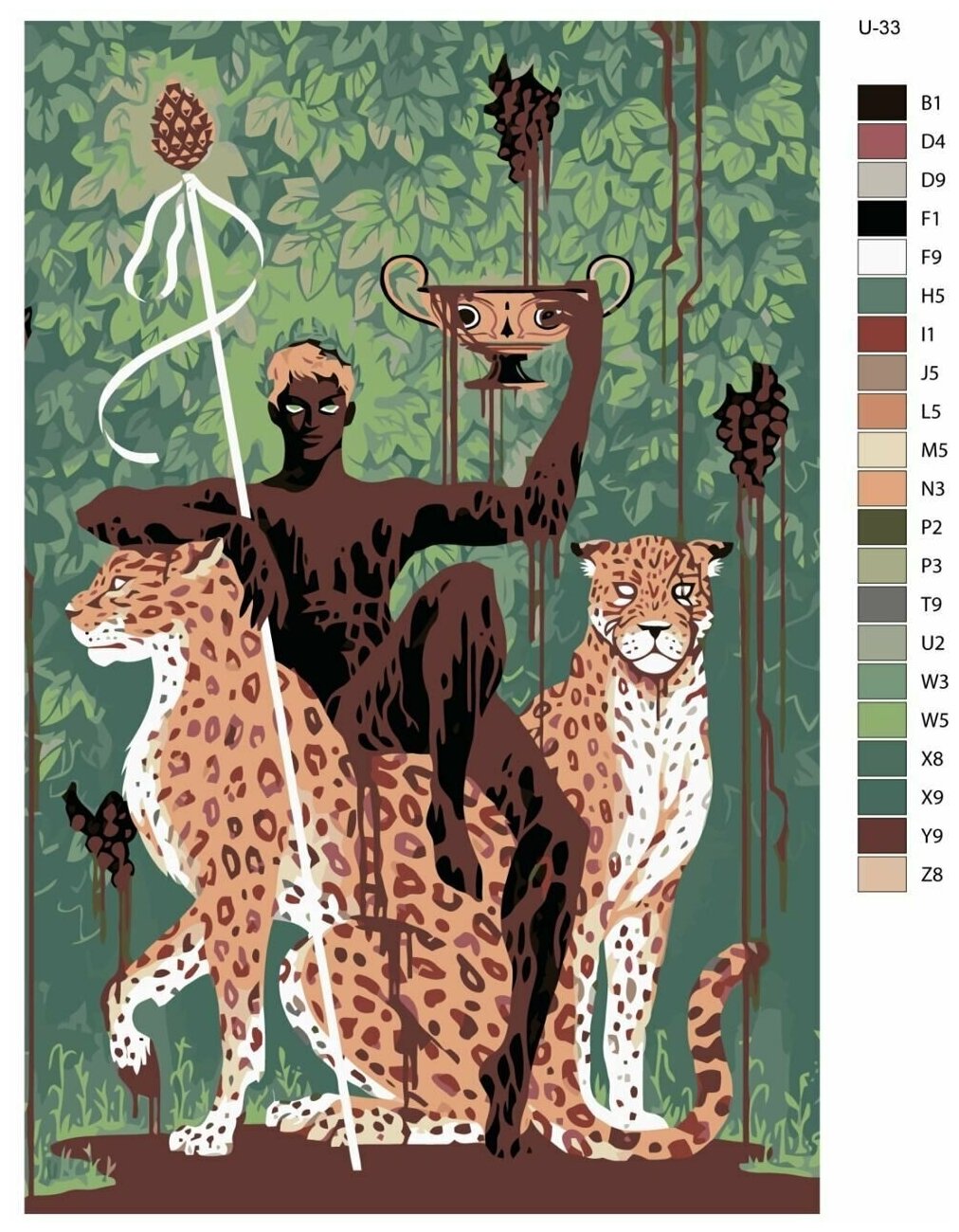 Картина по номерам U-33 "Дионис. Бог страстей и театра", 40x60 см