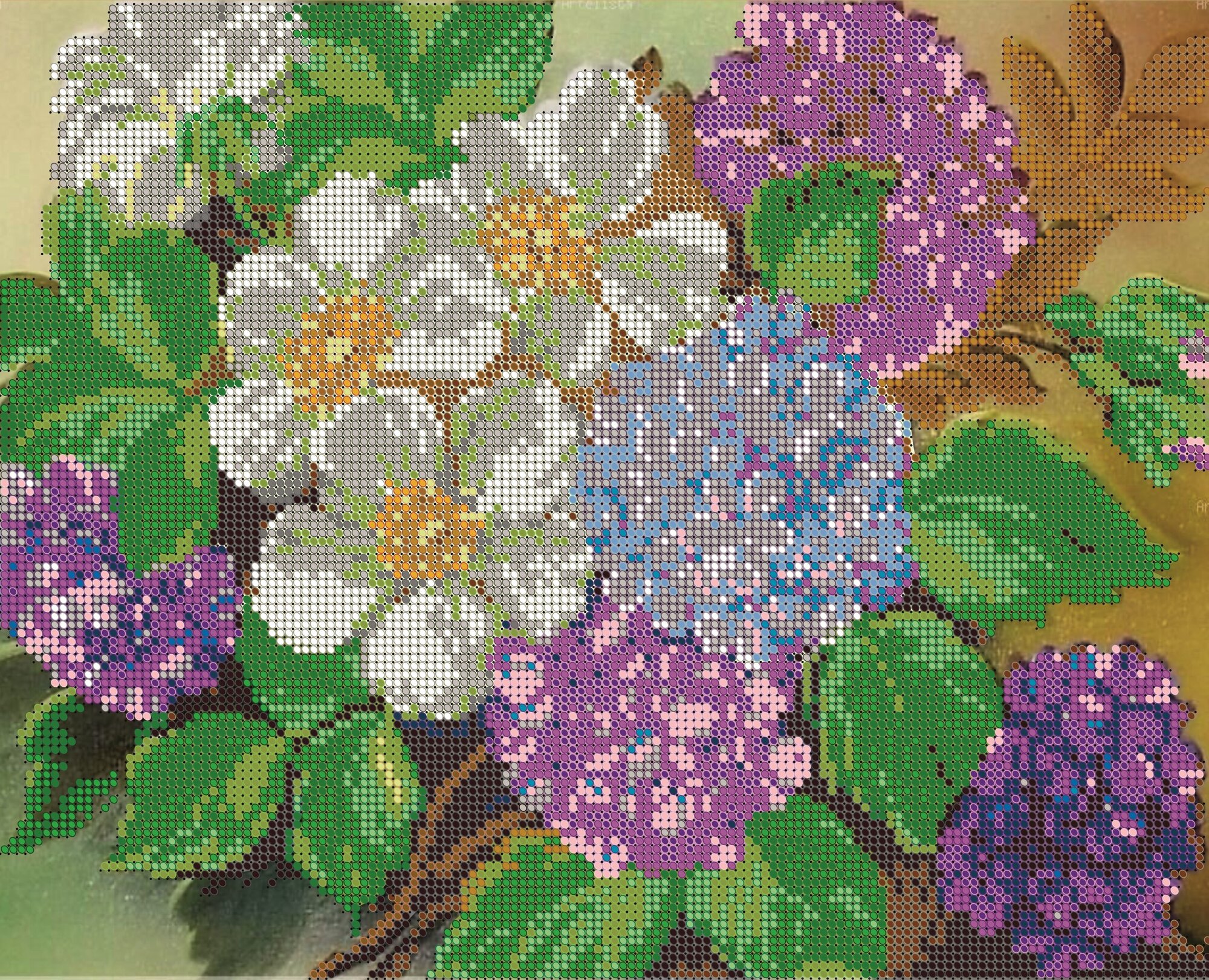 Алмазная мозаика картина Гортензия 35*43,5см